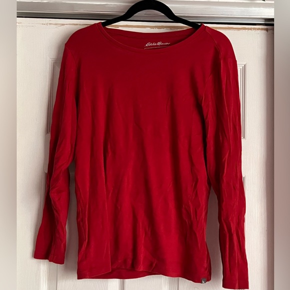 Eddie Bauer | Tops | Red Eddie Bauer Long Sleeve Shirt | Poshmark